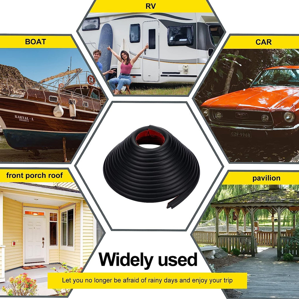 RV Rain Gutter 1/2 Inch Height Flexible Rubber or Plastic Drip Rail PV ...